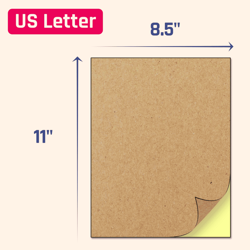 8.5" x 11", Brown Kraft Labels - TownStix