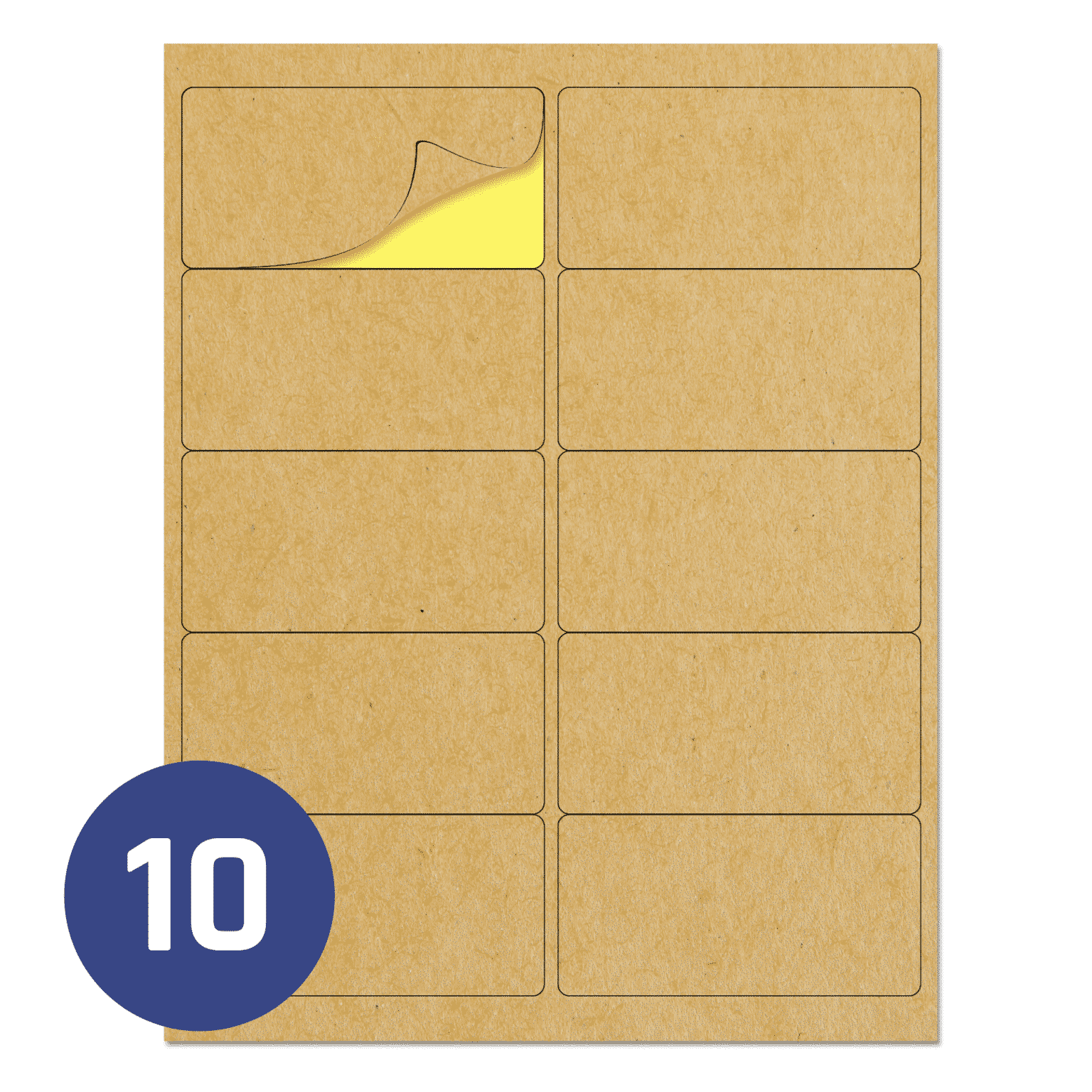 2" x 4", Brown Kraft Labels - TownStix